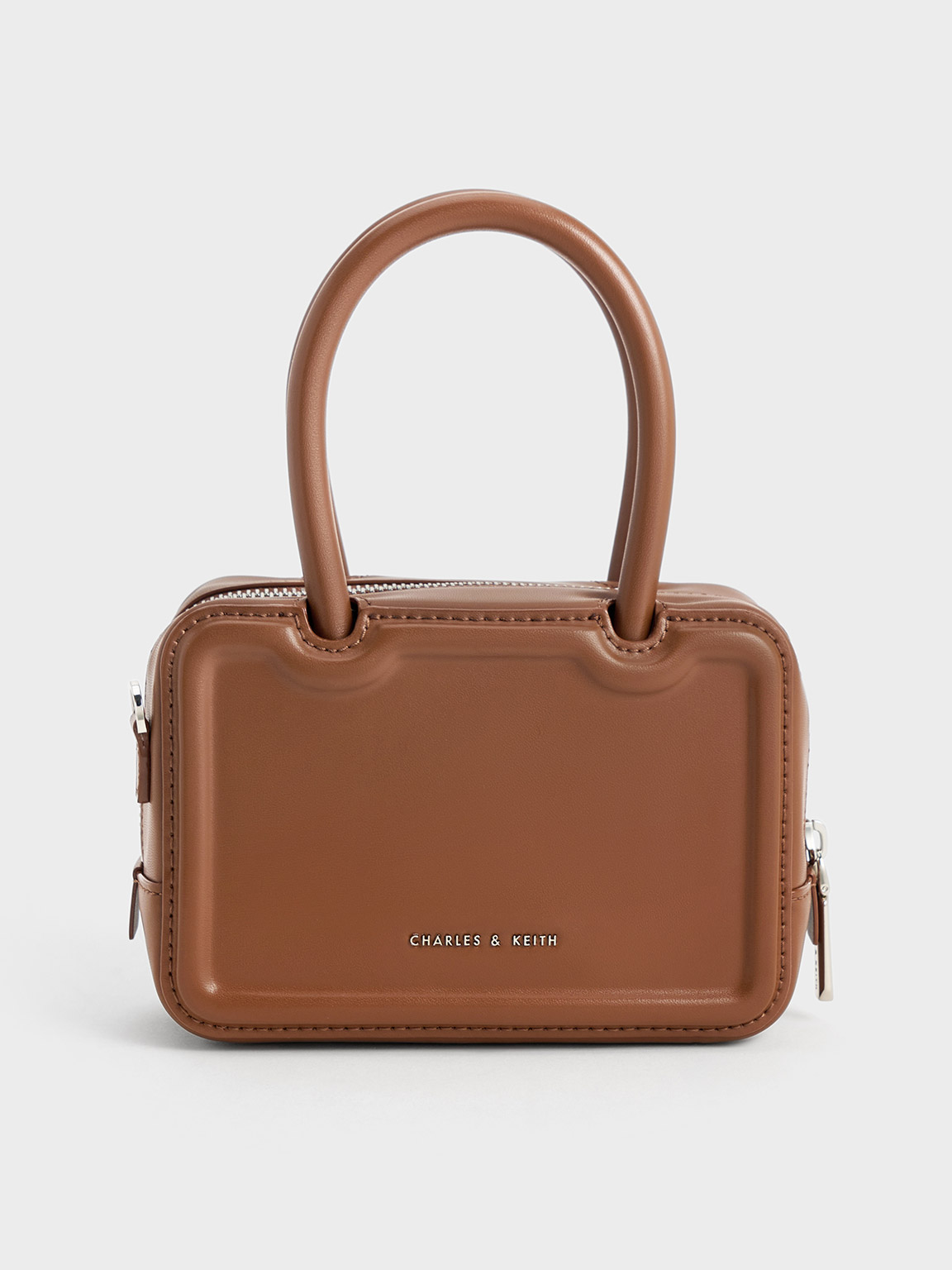 Chocolate Perline Elongated Tote Bag - CHARLES & KEITH BD