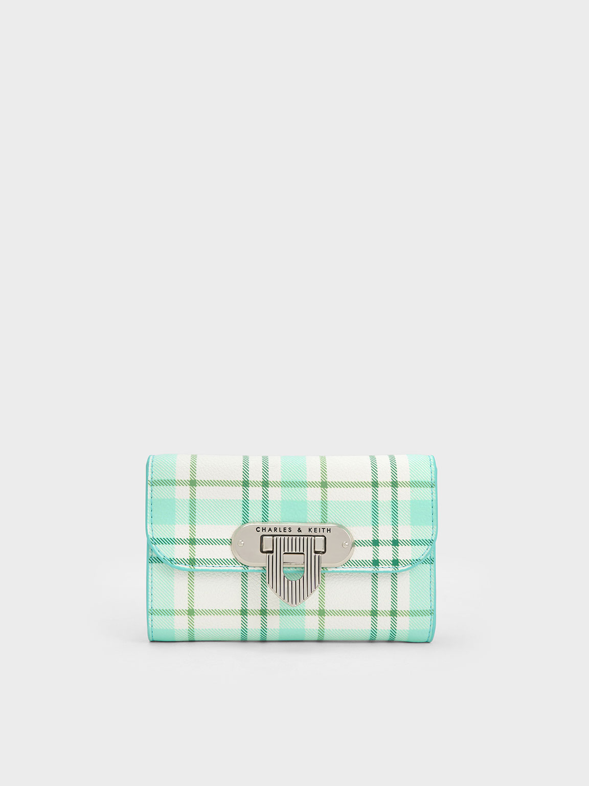 Multicoloured Alcott Push-Lock Checkered Wallet - CHARLES & KEITH BH