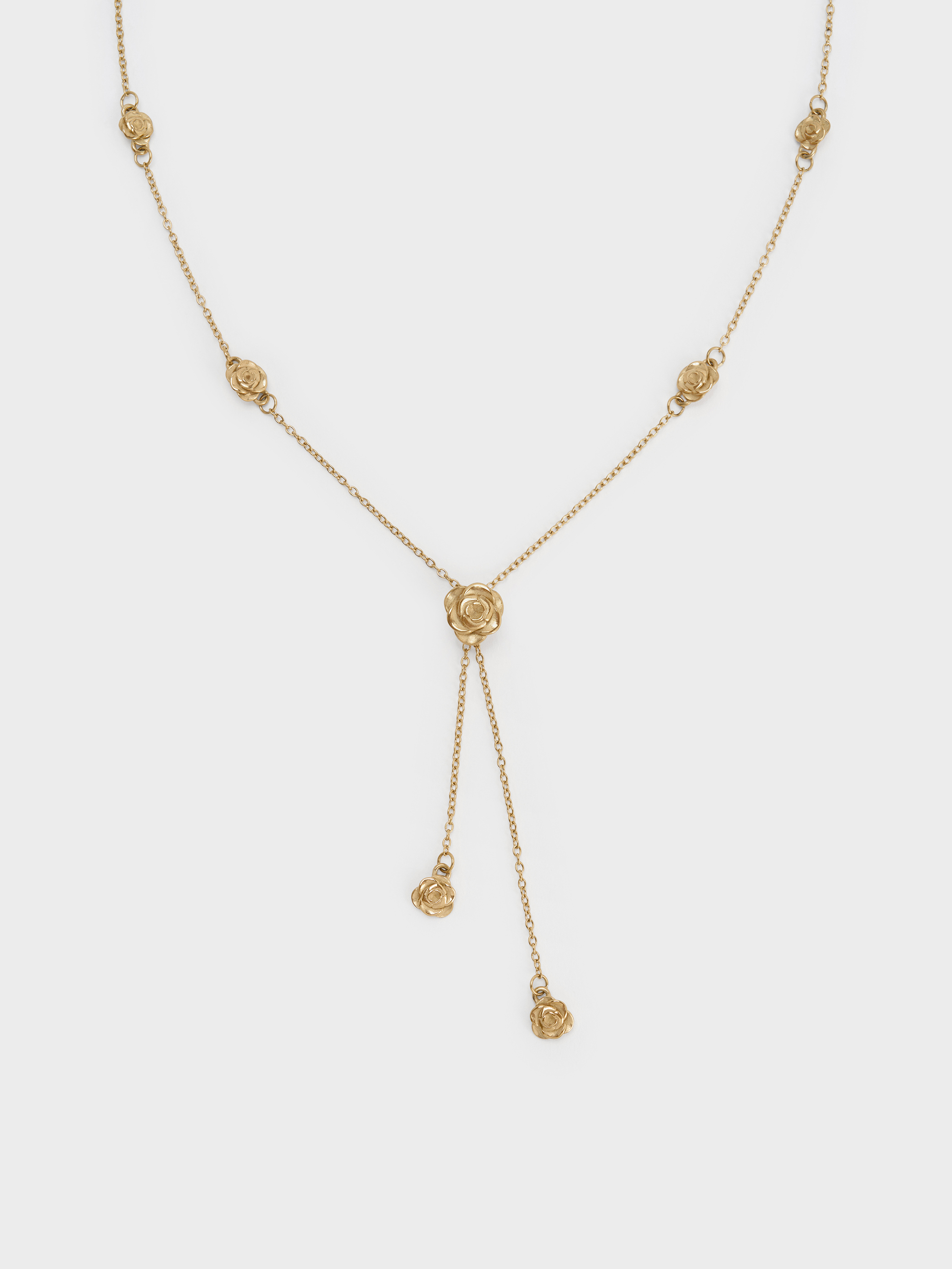 Brushed Gold Rosalind Flower-Motif Necklace - CHARLES & KEITH PH