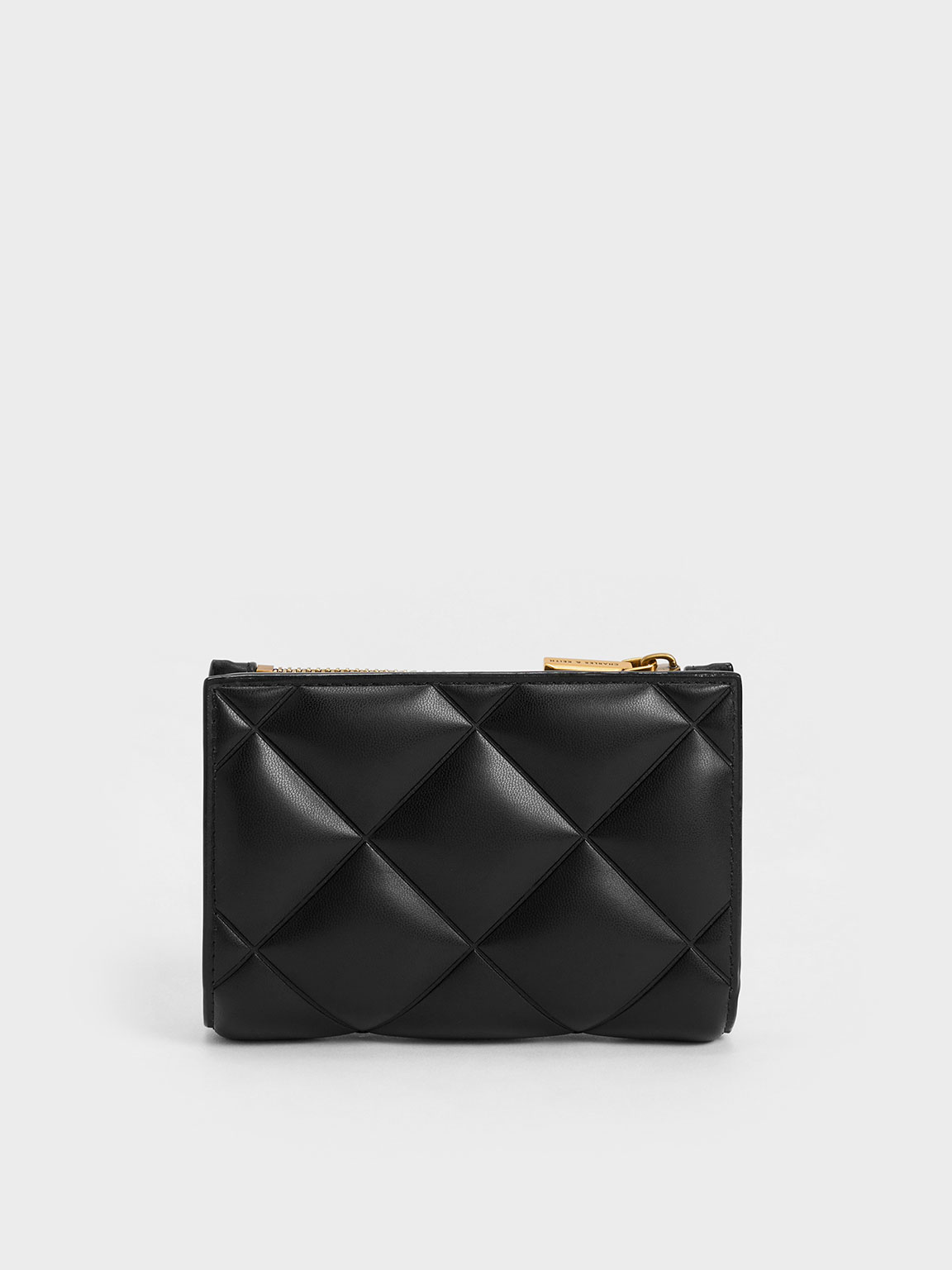 Black Gemma Quilted Card Holder - CHARLES & KEITH US