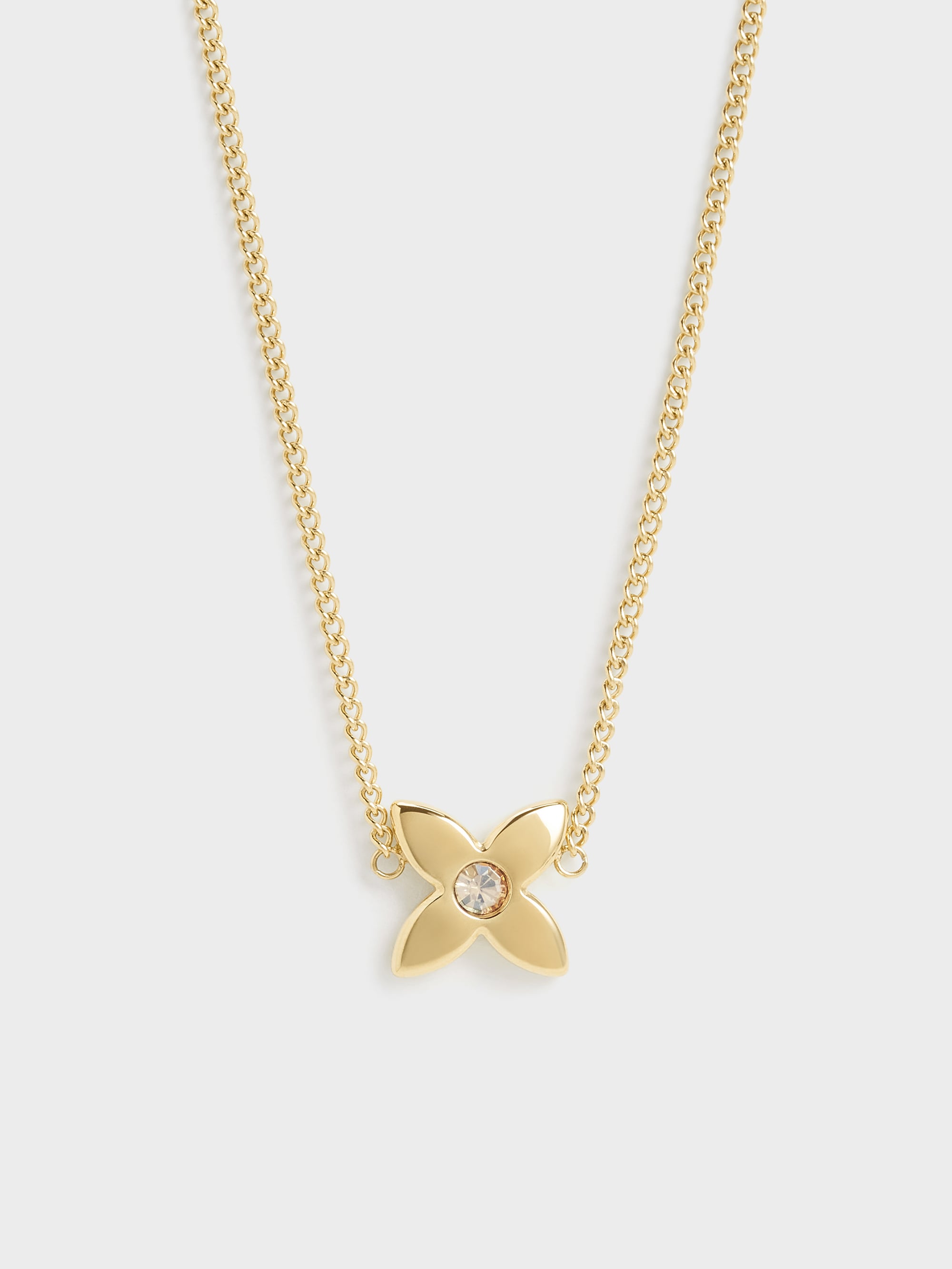 Gold Felicity Flower-Motif Crystal Necklace - CHARLES & KEITH PH