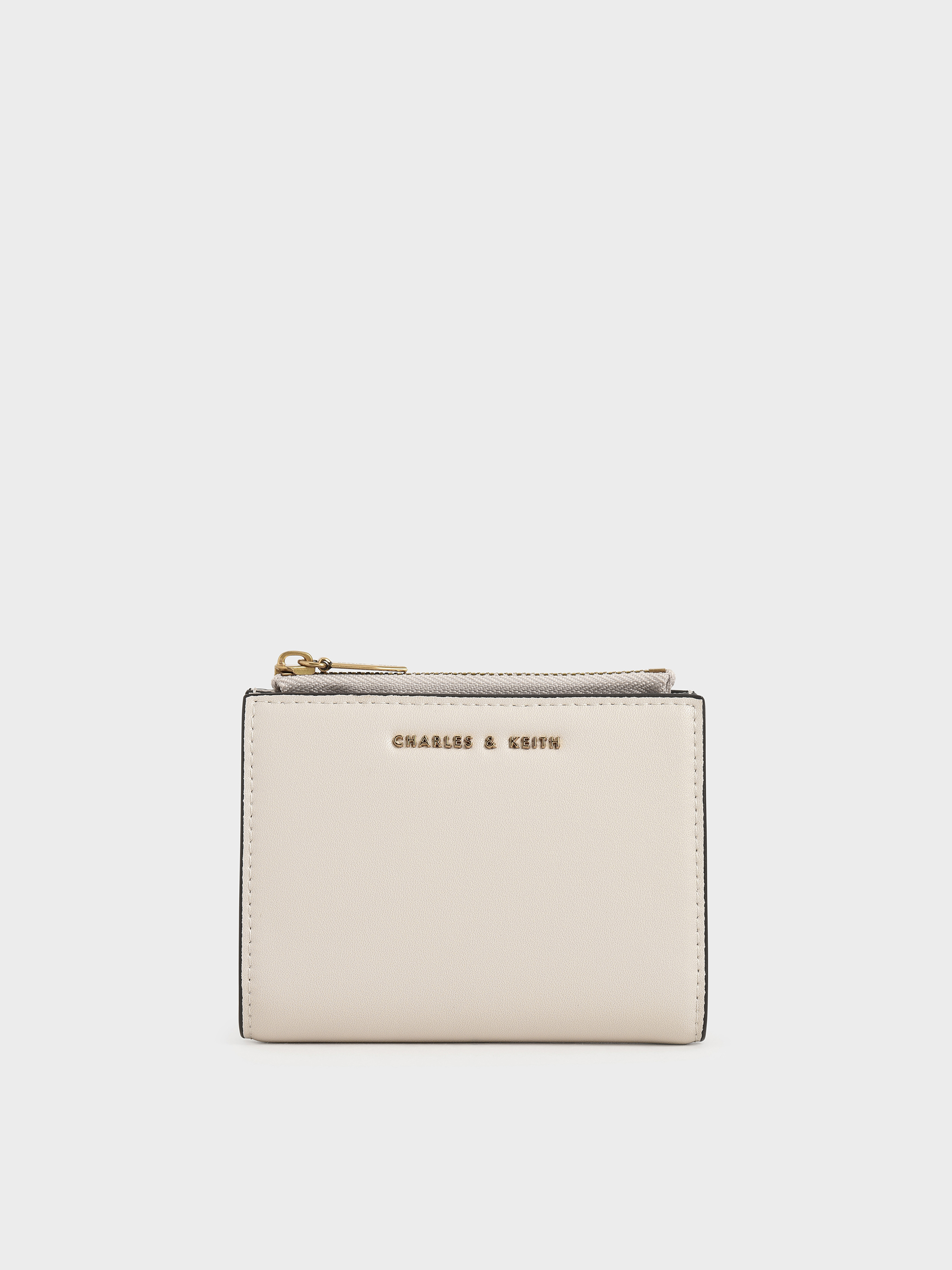Ivory Mini Top Zip Small Wallet - CHARLES & KEITH BH
