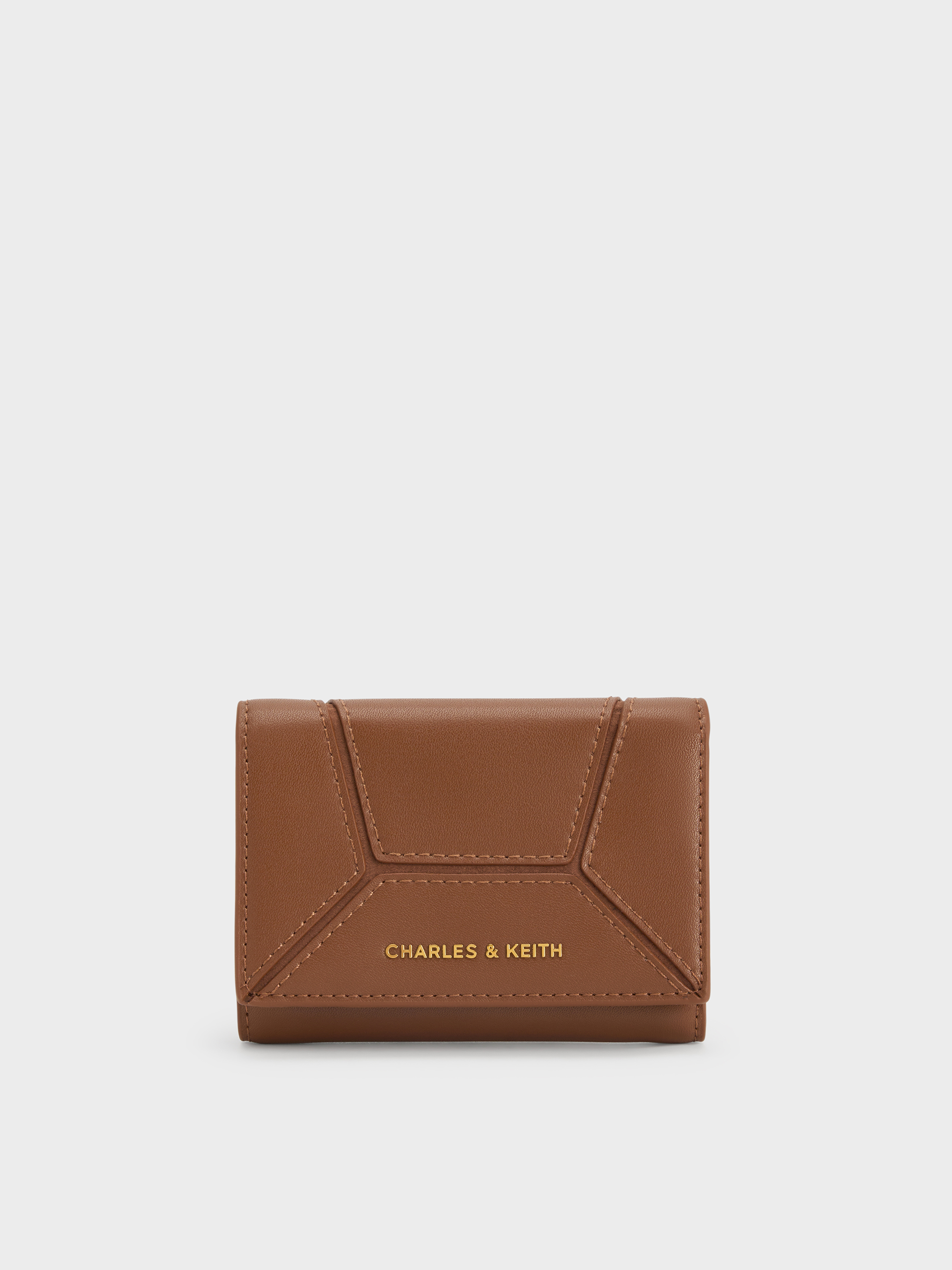Chocolate Nasrin Geometric Wallet - CHARLES & KEITH SG