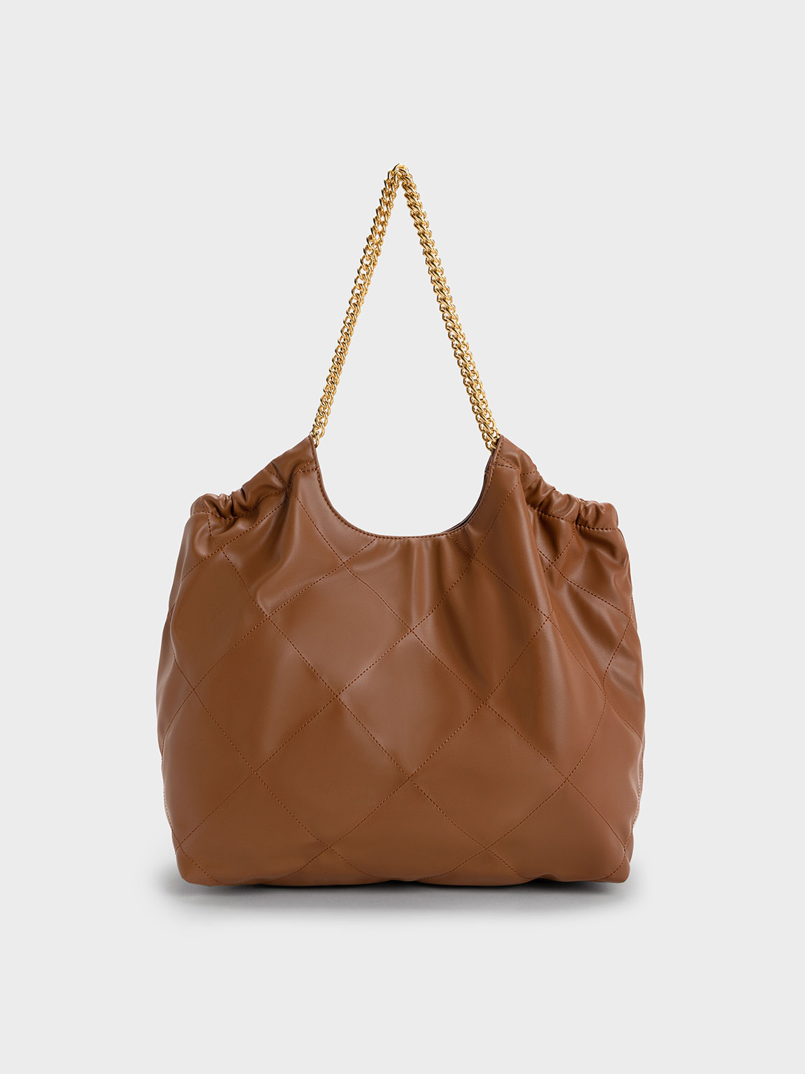 Chocolate Bethel Chain Handle Tote Bag - CHARLES & KEITH CL