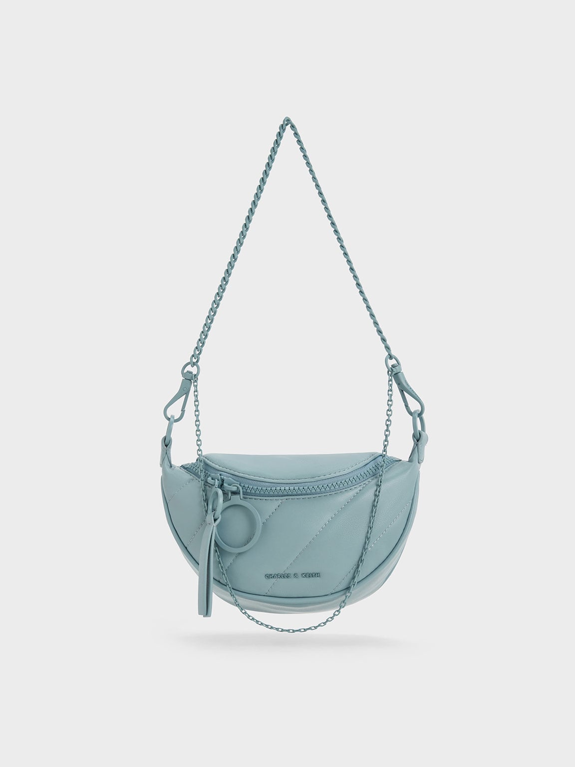 Slate Blue Philomena Half-Moon Crossbody Bag - CHARLES & KEITH AR