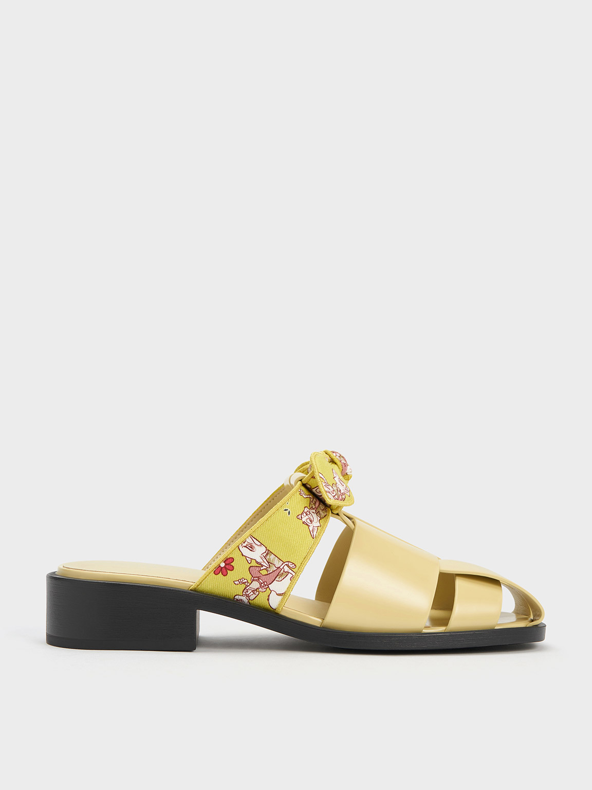 Yellow Judy Hopps Interwoven Knotted Mules - CHARLES & KEITH OM
