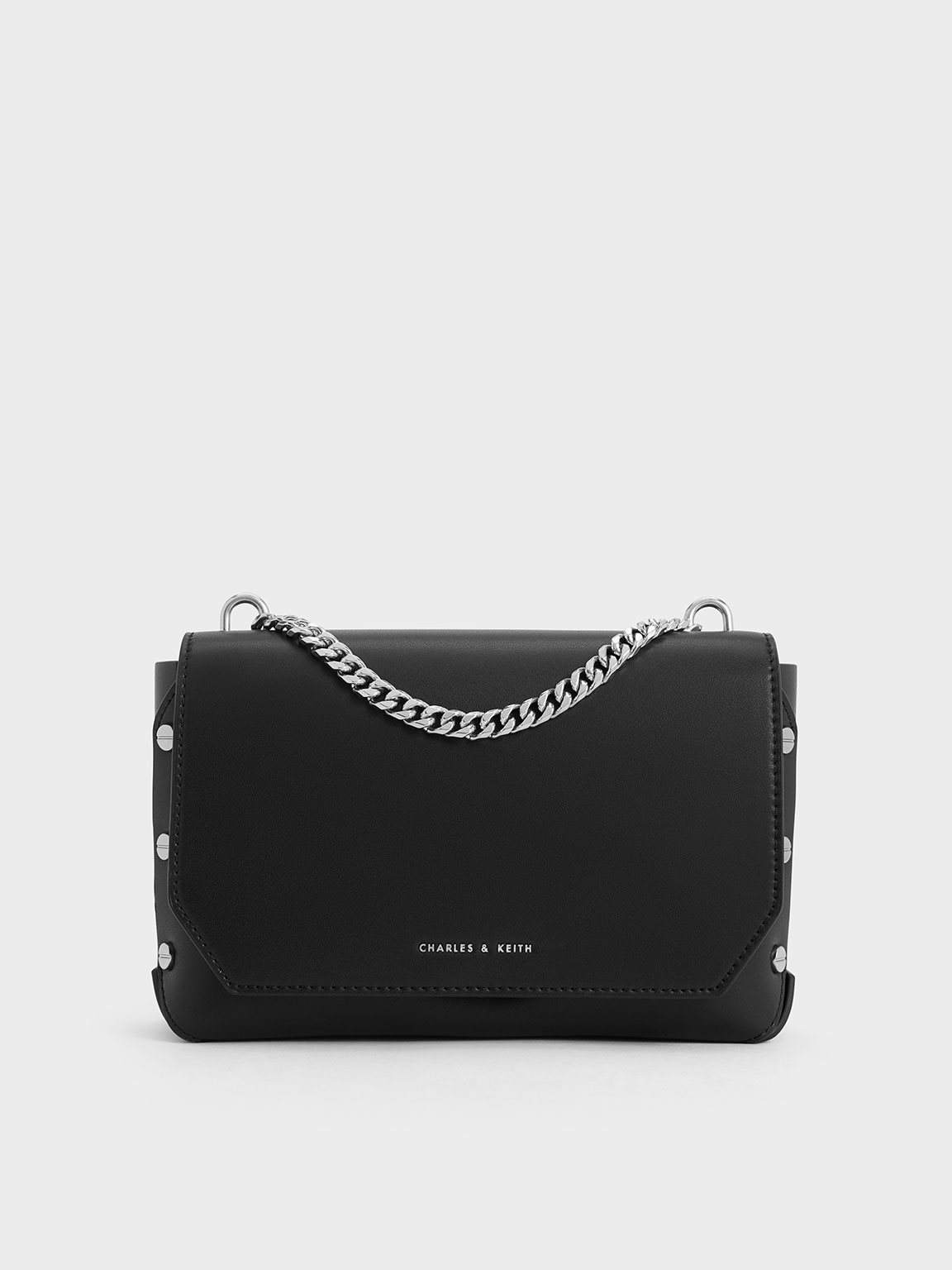 Noir Clea Chain-Handle Bag - CHARLES & KEITH OM