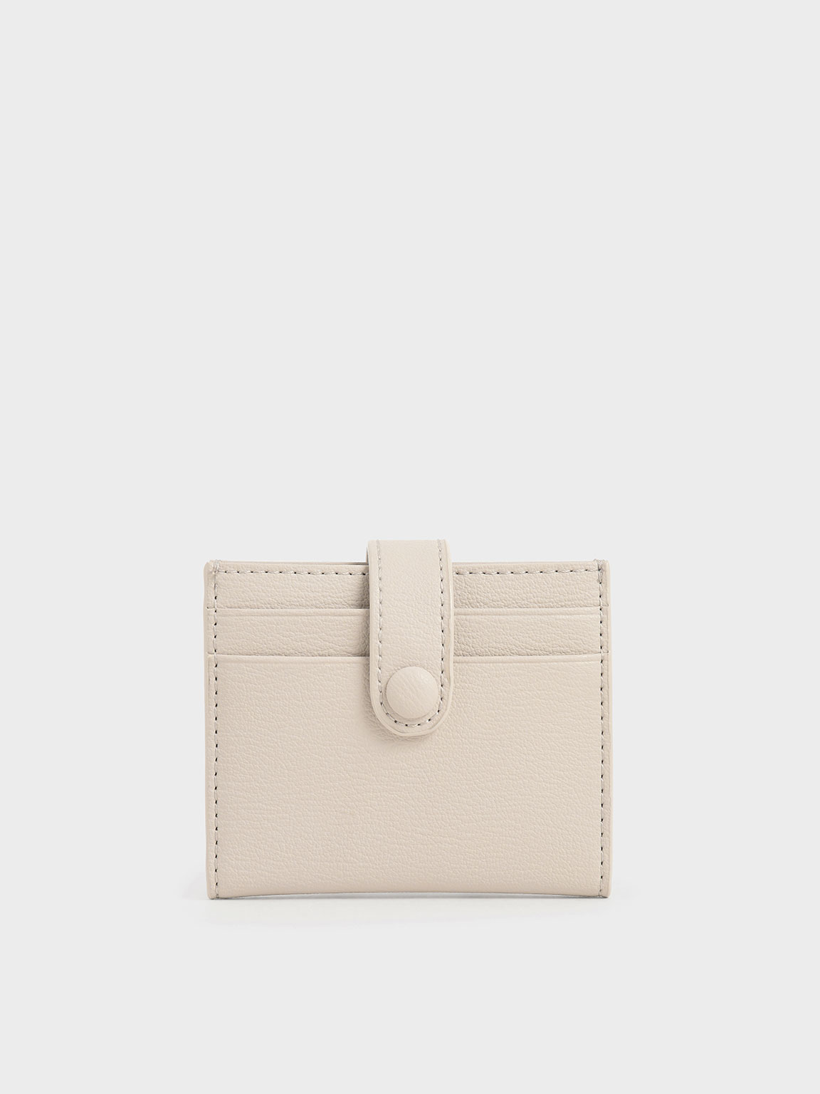 Ivory Snap Button Card Holder - CHARLES & KEITH IL
