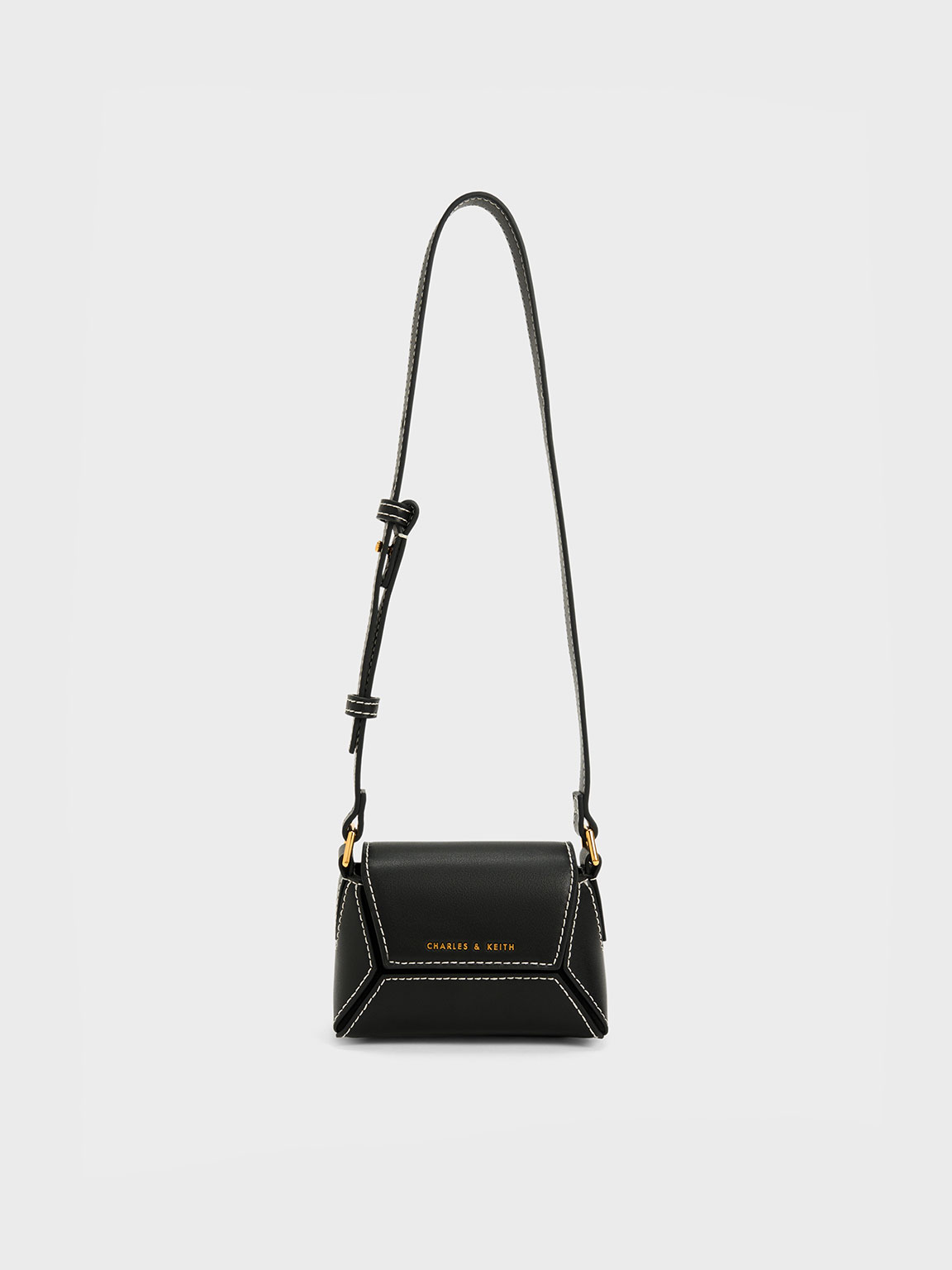 Black Nasrin Geometric Mini Bag - CHARLES & KEITH KH