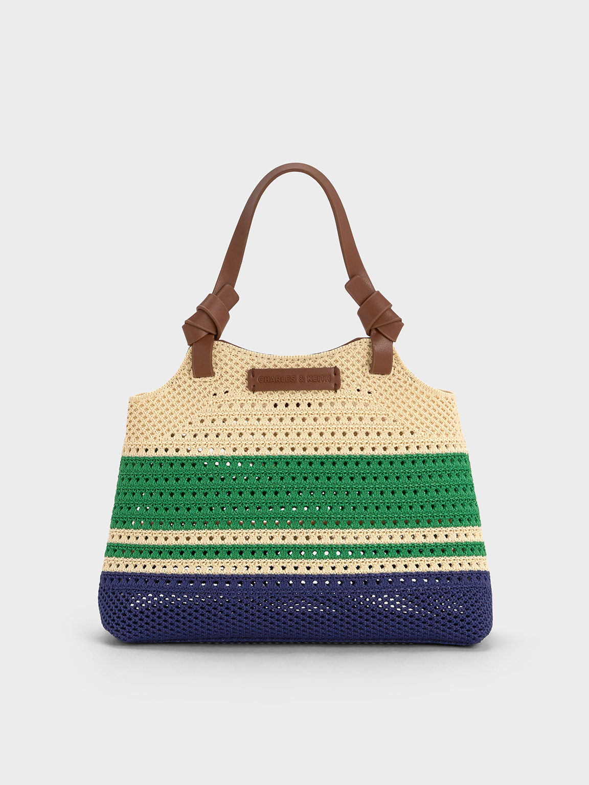 Multicoloured Ida Striped Knotted Handle Tote Bag - CHARLES & KEITH UY