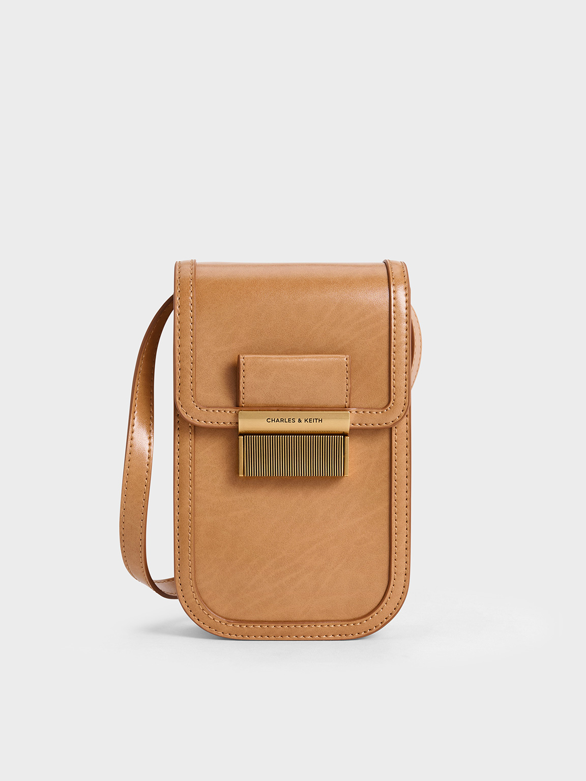 Toffee Mini Charlot Elongated Crossbody Bag - CHARLES & KEITH International