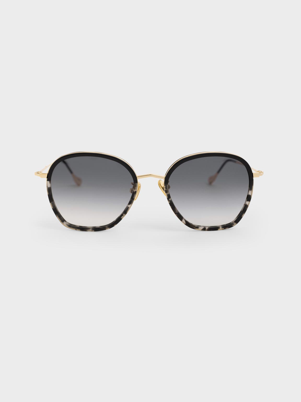 Black Recycled Acetate Wire-Frame Sunglasses - CHARLES & KEITH SG