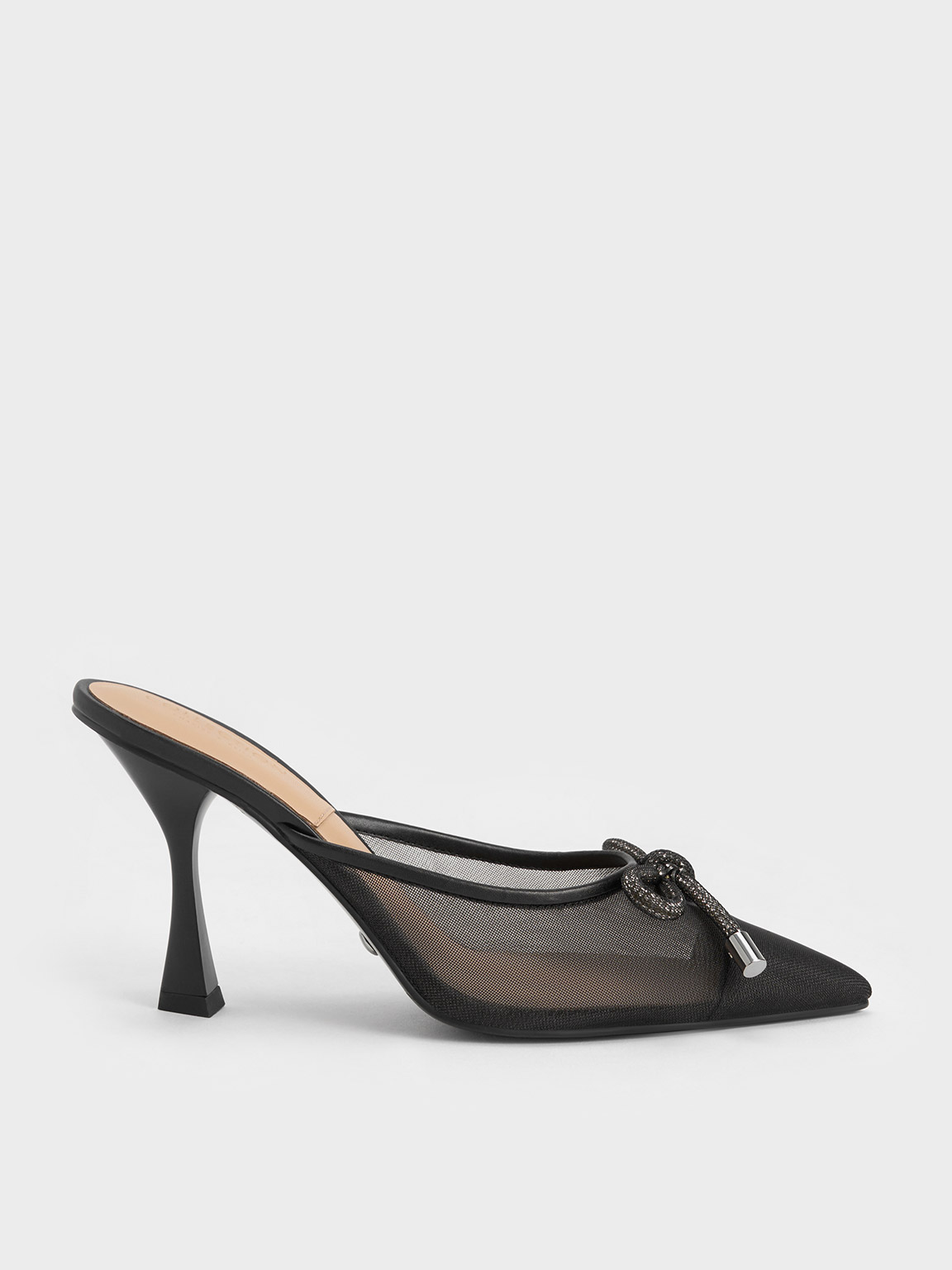 Black Bow-Tie Mesh Mules - CHARLES & KEITH MX