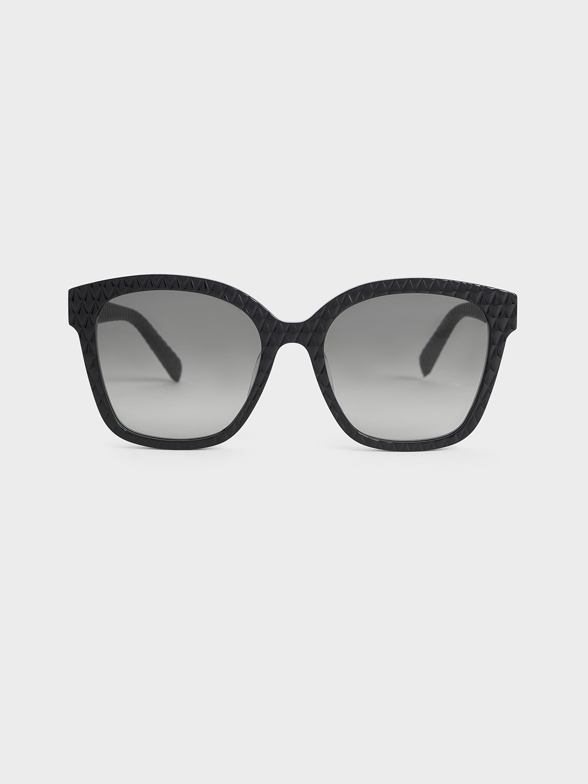 Leather Quilted Sunglasses - Black - CHARLES & KEITH SG