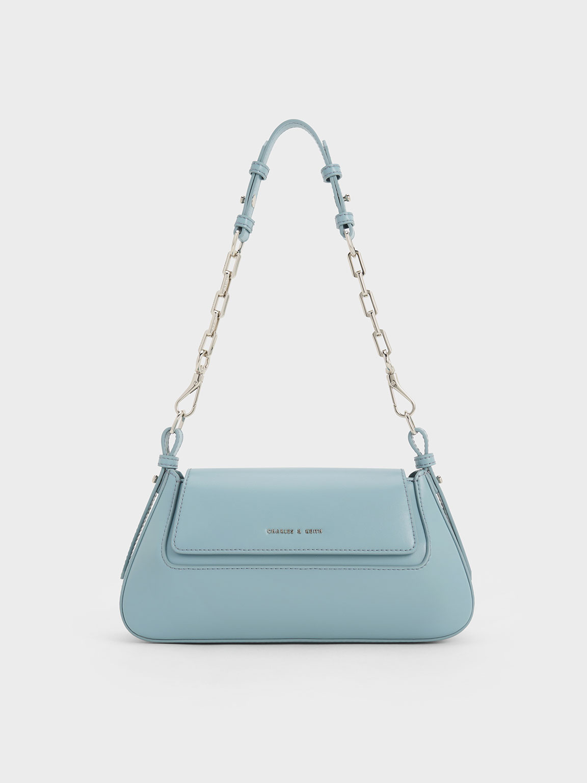 Slate Blue Olivia Trapeze Shoulder Bag - CHARLES & KEITH CL
