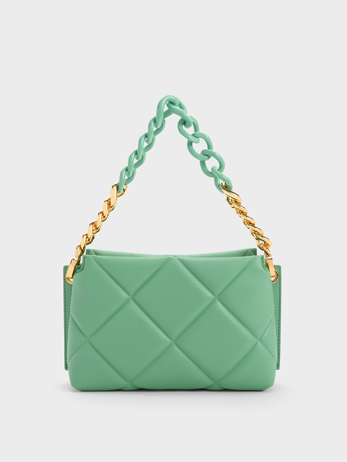 Green Danika Chunky Chain Padded Bag - CHARLES & KEITH BD