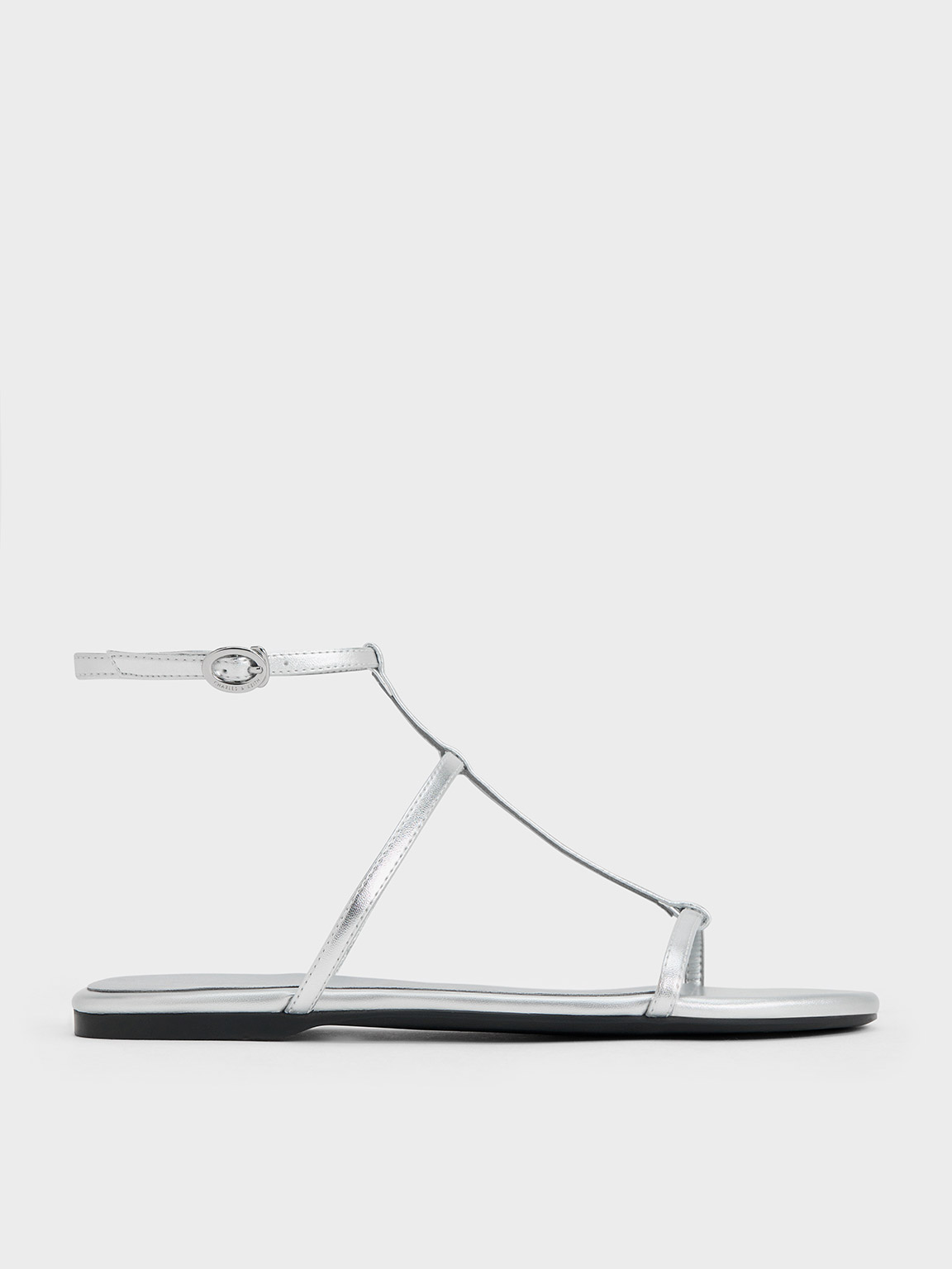 Silver Recycled Polyester Gladiator Sandals - CHARLES & KEITH ZA