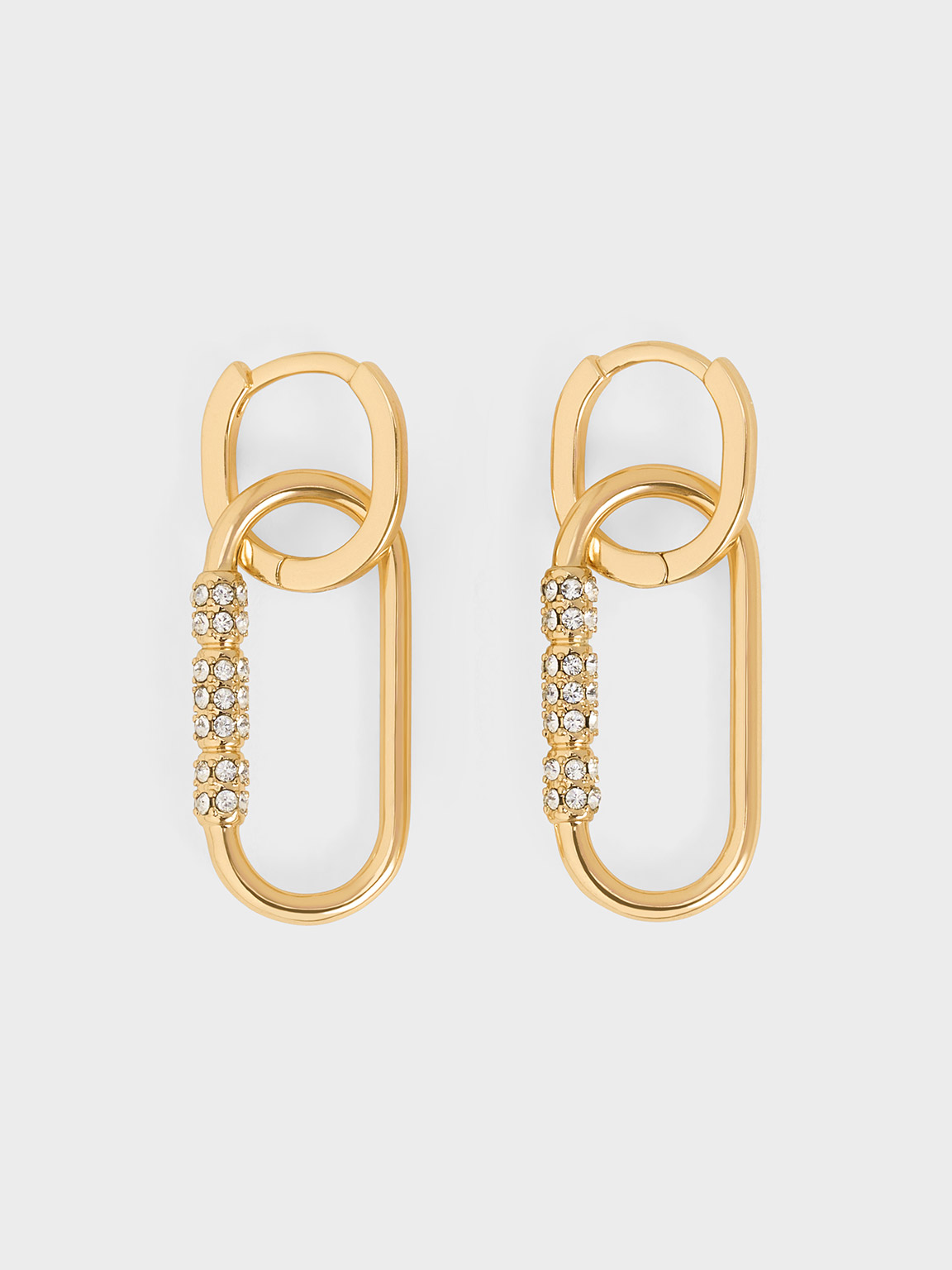 Gold Reagan Crystal Drop Earrings - CHARLES & KEITH BS