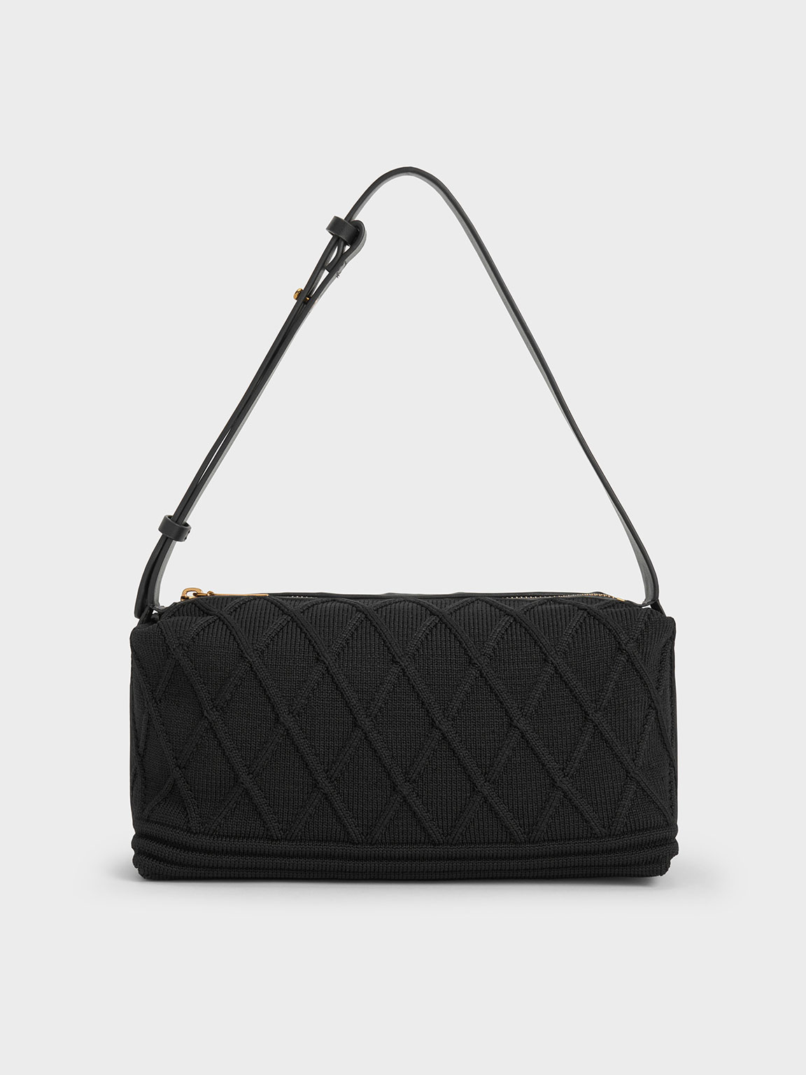 Black Willa Knitted Shoulder Bag - CHARLES & KEITH OM