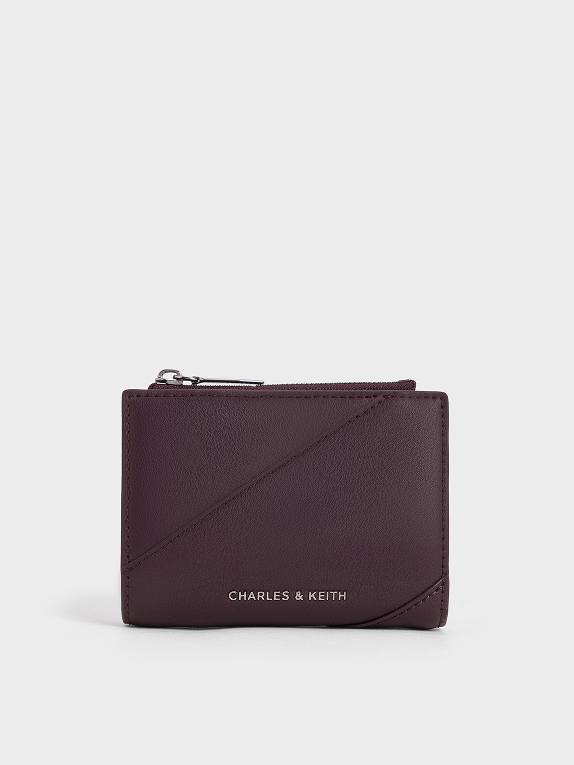 Plum Trin Stitch-Trim Wallet - CHARLES & KEITH MX