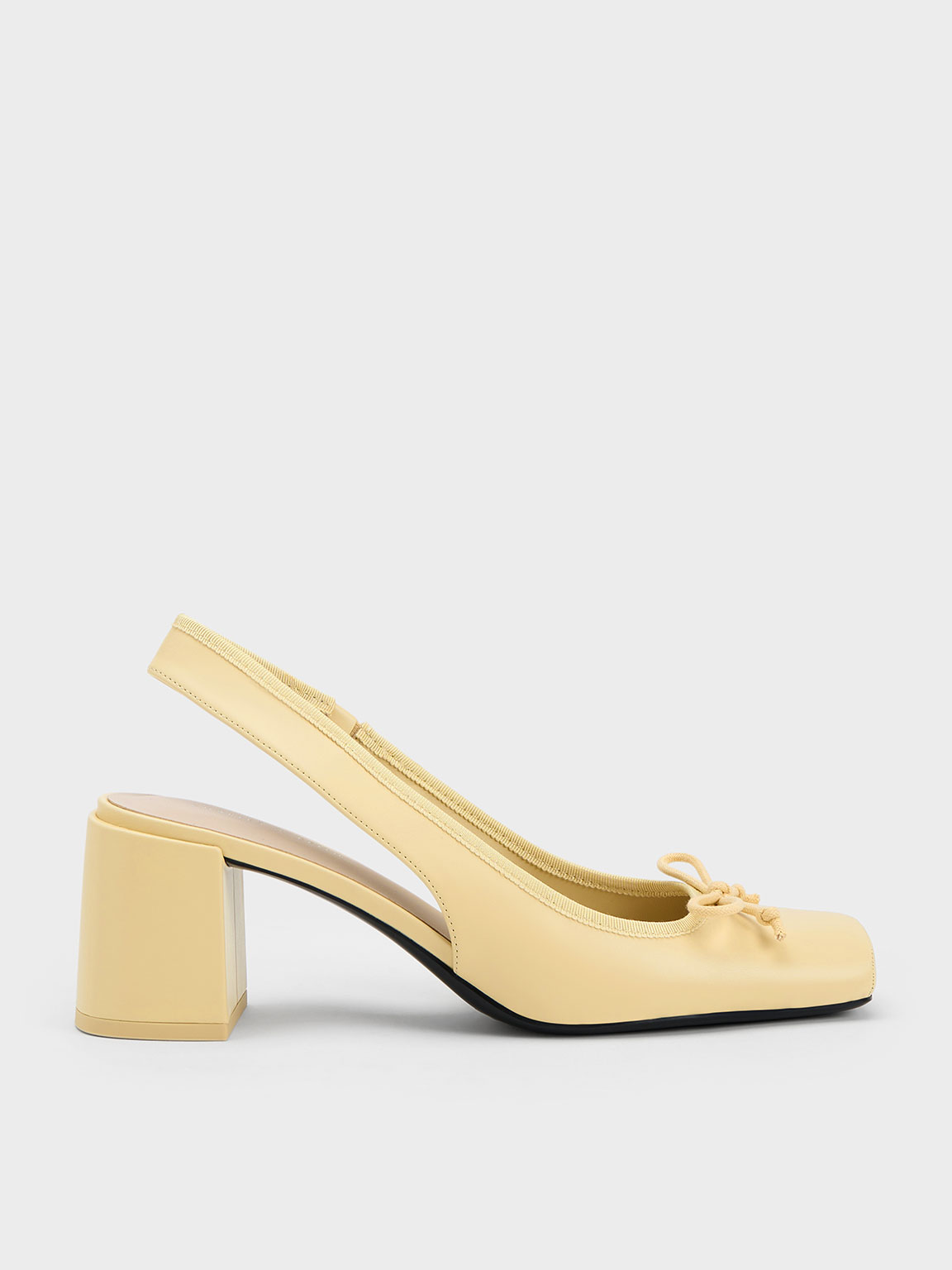 Yellow Bow Slingback Pumps - CHARLES & KEITH SG