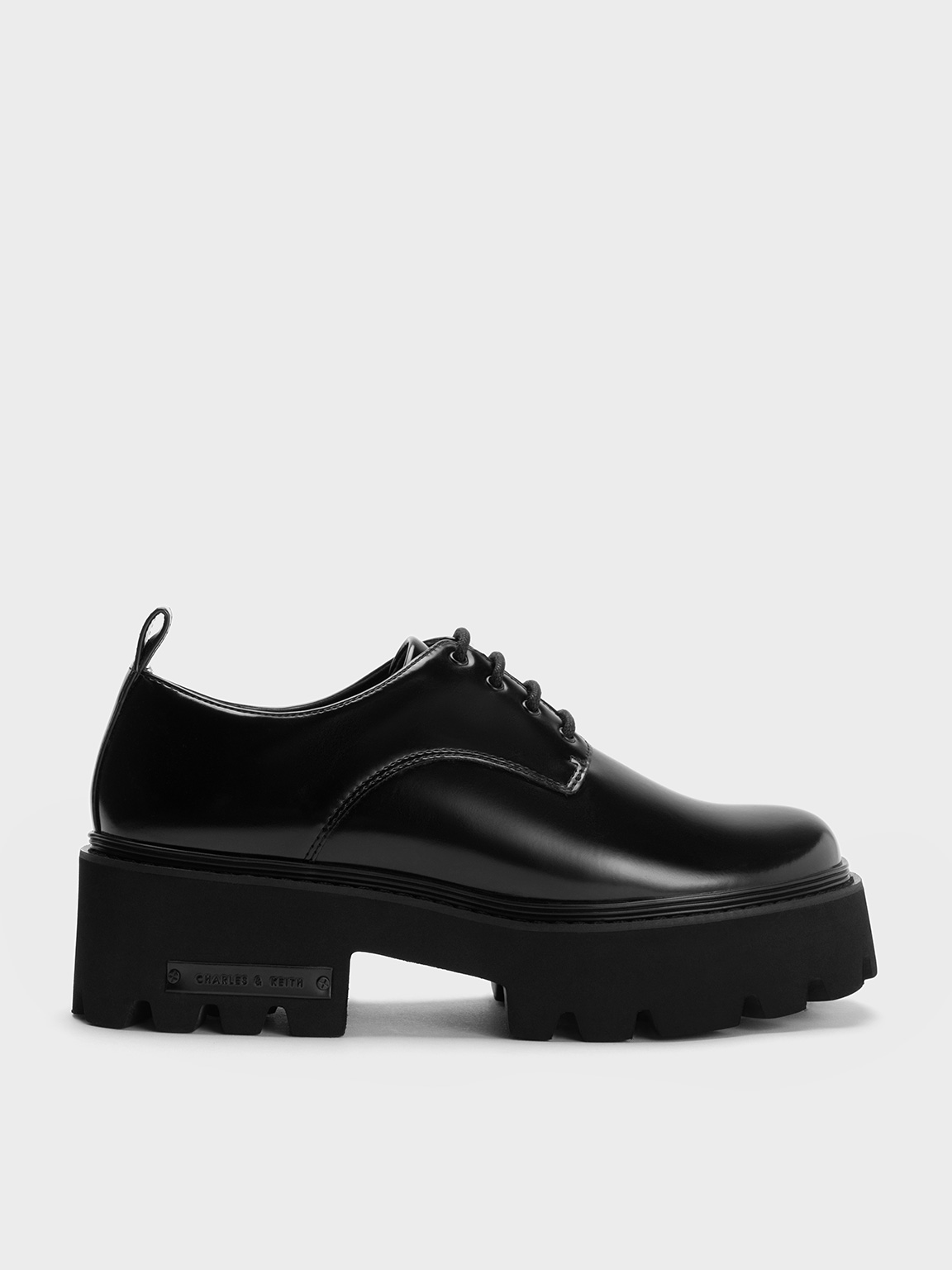 Black Boxed Imogen Chunky Oxfords - CHARLES & KEITH MX