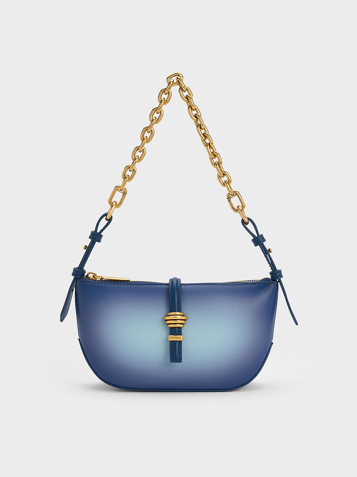 Navy Trudy Ombre Belted Geometric Bag - CHARLES & KEITH BH