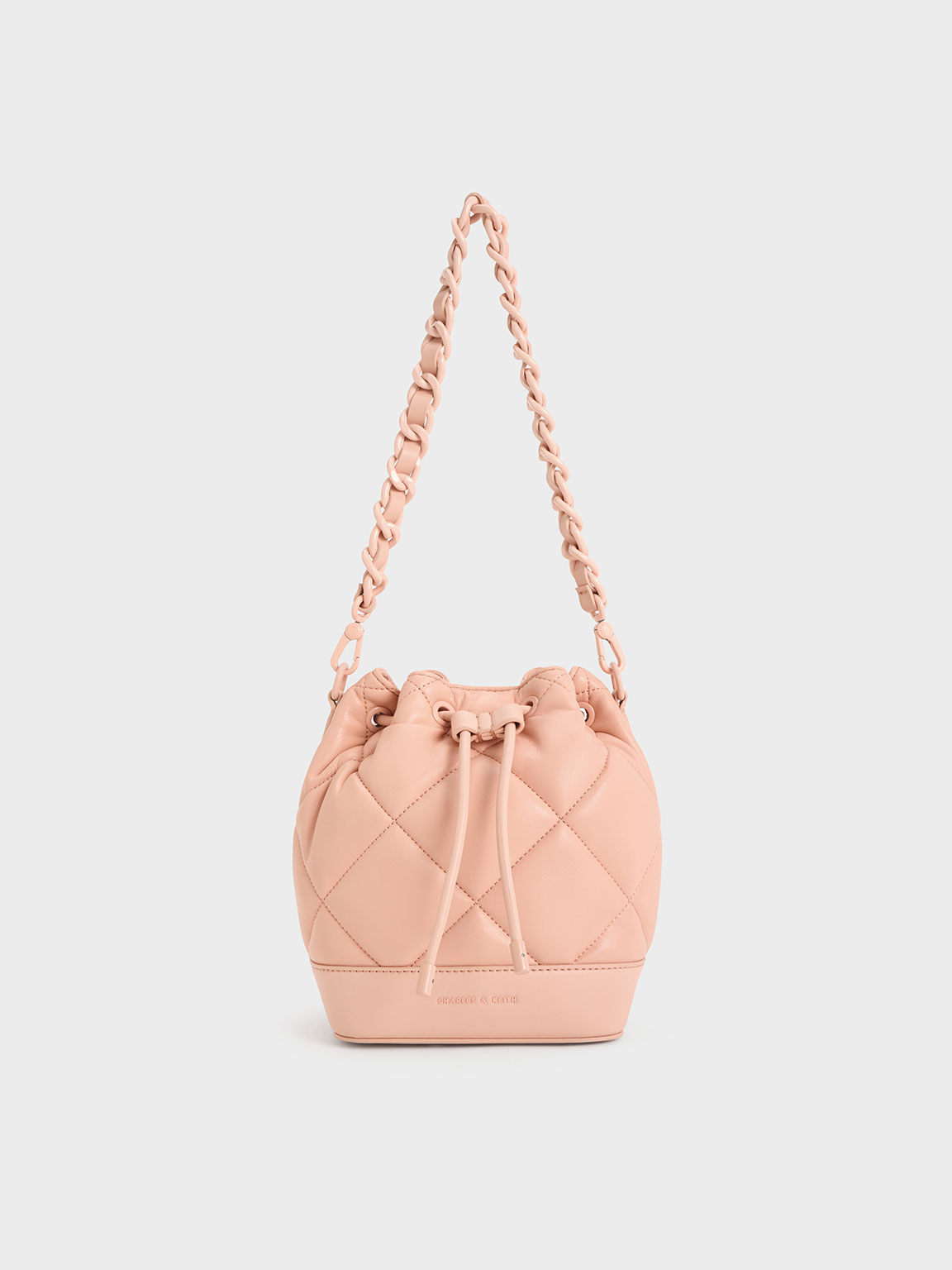 Pink Lin Quilted Bucket Bag - CHARLES & KEITH PH