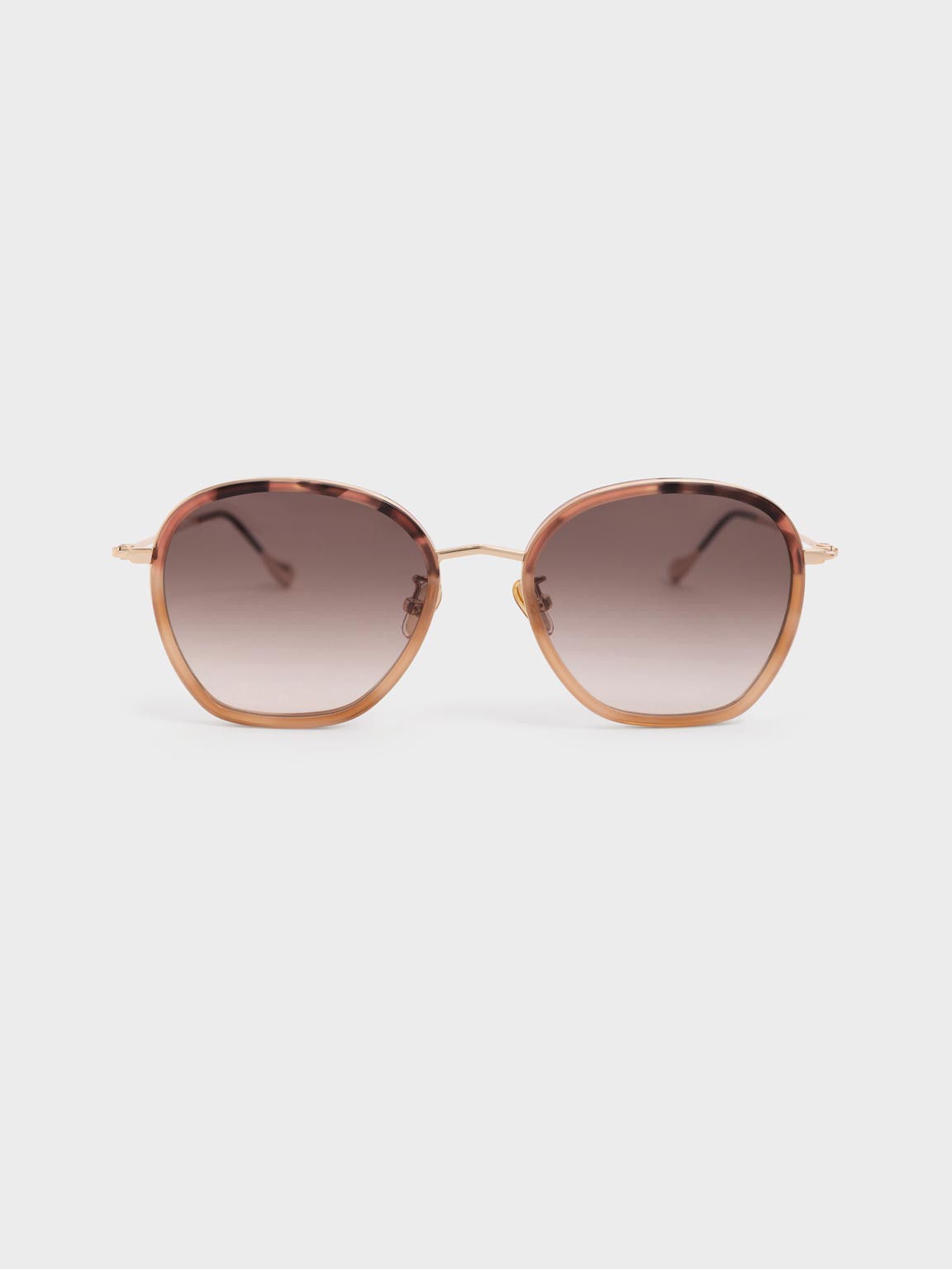 Pink Recycled Acetate Wire-Frame Sunglasses - CHARLES & KEITH US