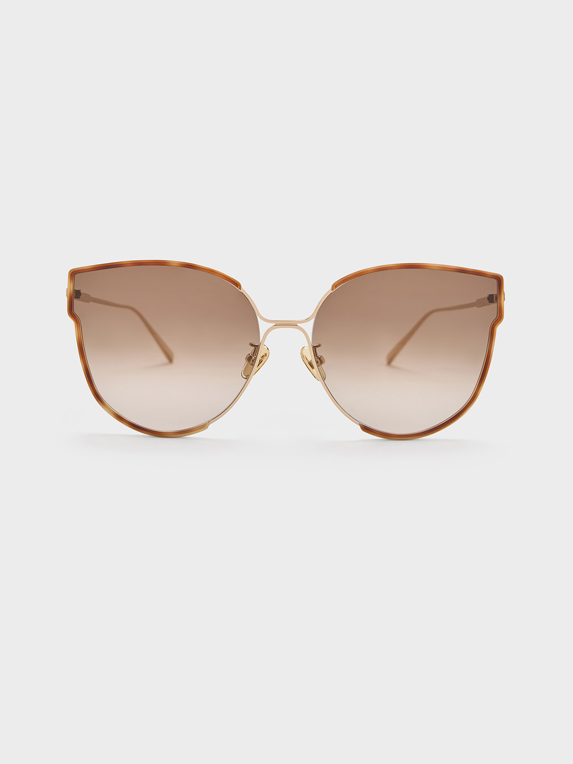 Tortoiseshell Tortoiseshell Thin-Rim Butterfly Sunglasses - CHARLES ...