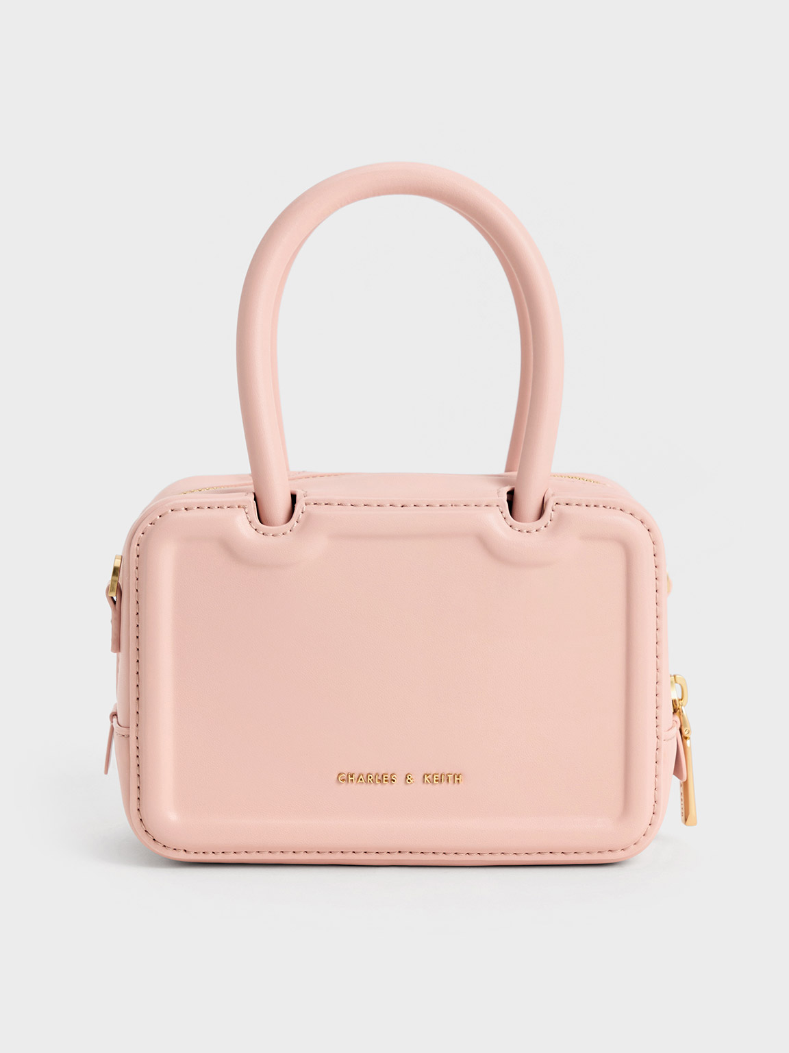 Pink Perline Elongated Top Handle Bag - CHARLES & KEITH LK