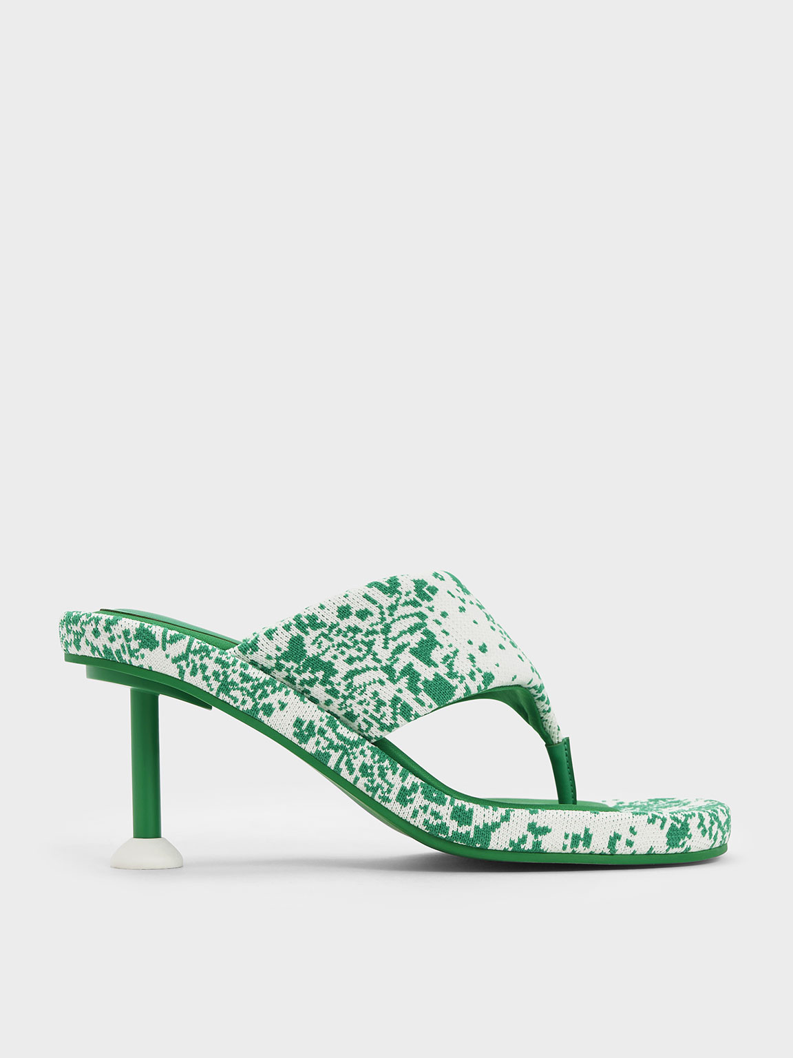 Green Noemi Knitted Spool Heel Sandals - CHARLES & KEITH SG