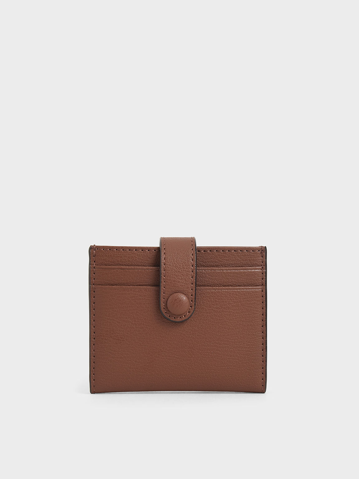 Chocolate Snap Button Card Holder - CHARLES & KEITH CL