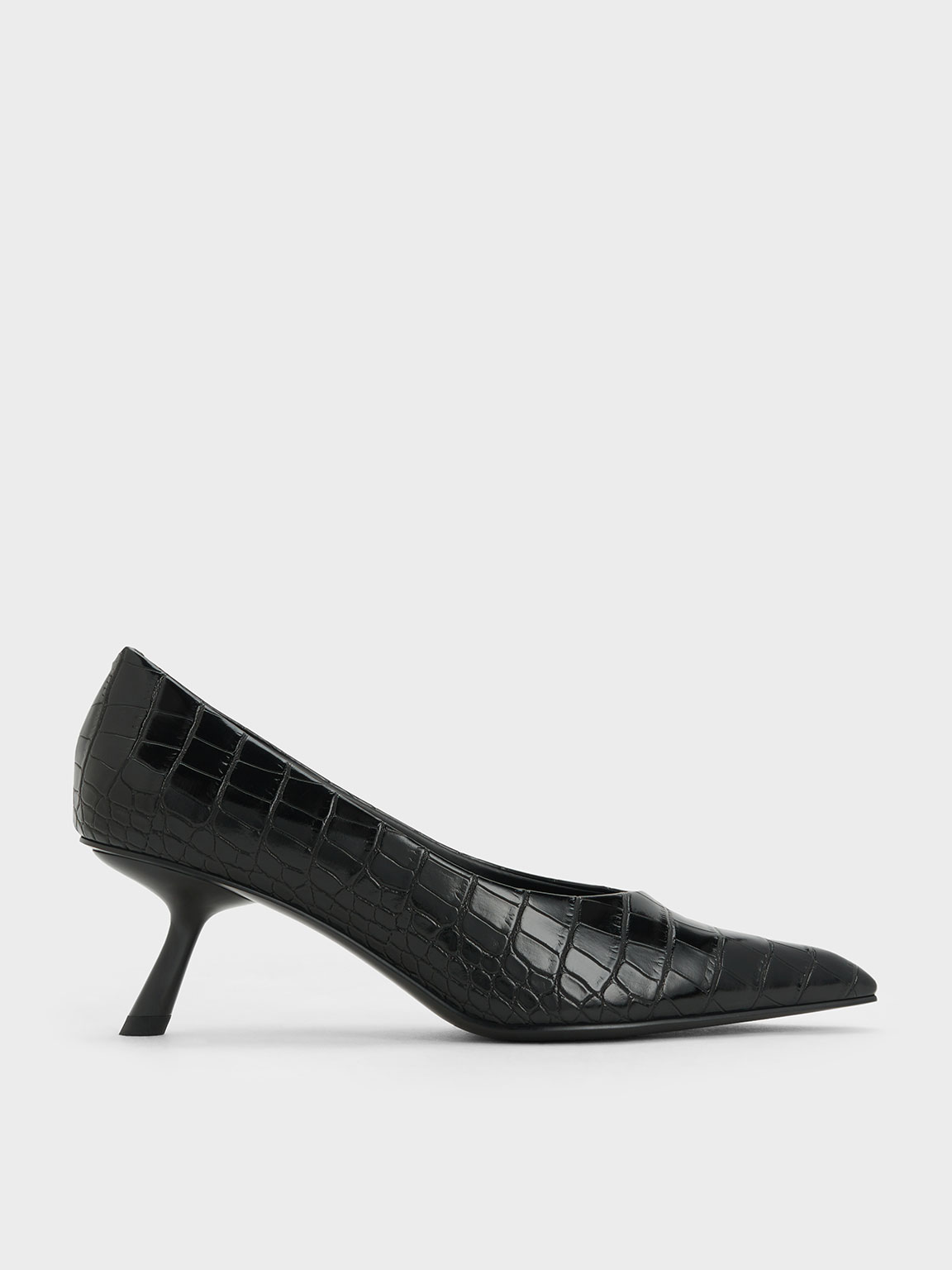 크로커-이펙트 슬랜트 힐 펌프스 - 애니멀 프린트 블랙 | 세일 | 찰스앤키스 코리아