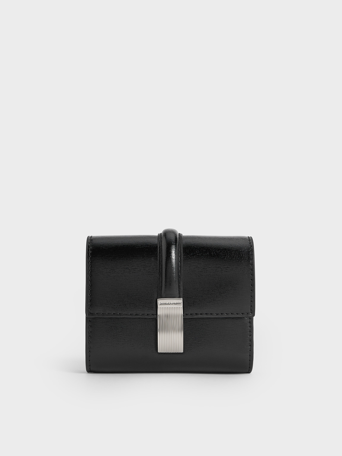Noir Wisteria Metallic-Accent Wallet - CHARLES & KEITH International