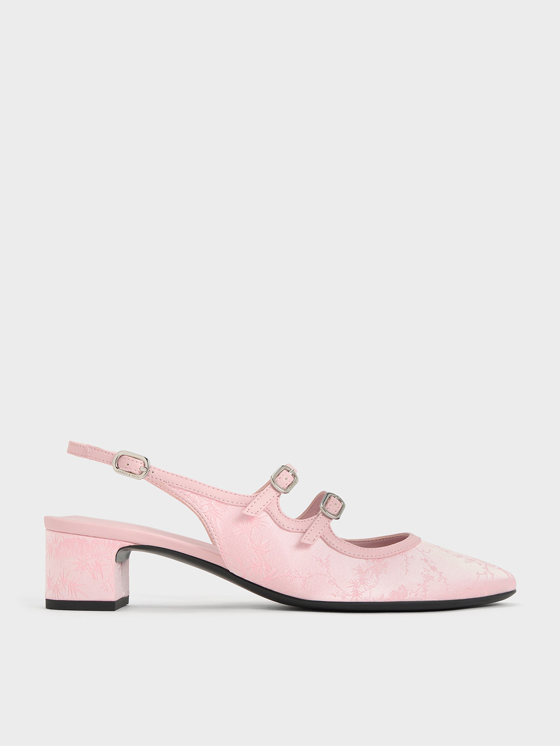 Light Pink Clementine Recycled Polyester Mary Jane Pumps - CHARLES ...