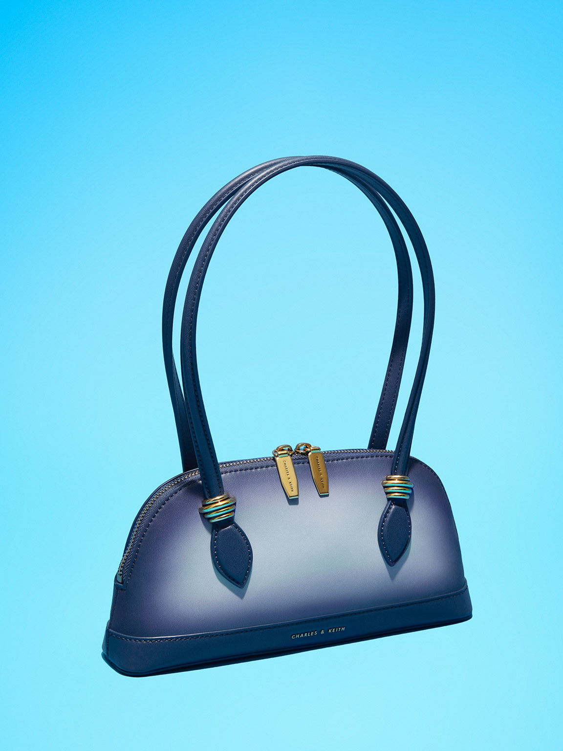 Navy Trudy Ombre Elongated Handle Shoulder Bag - CHARLES & KEITH ZA