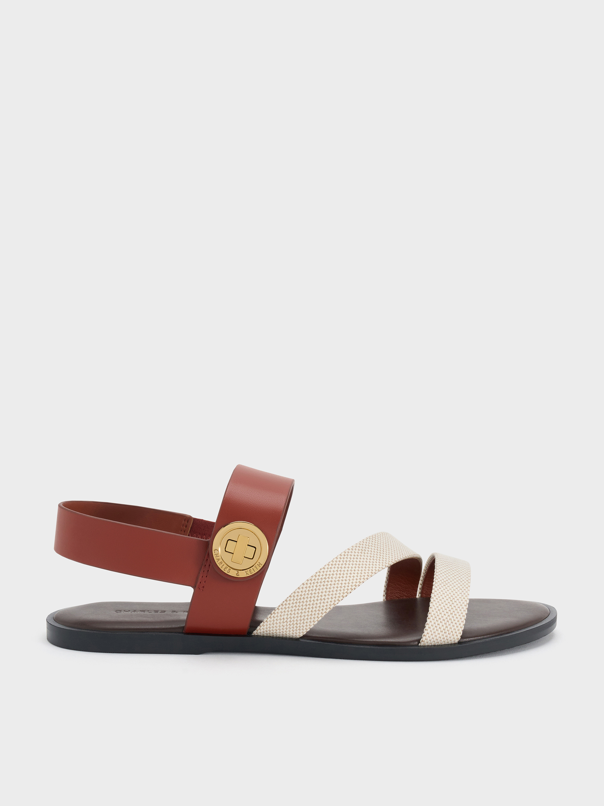 Yara Canvas Strappy Sandals - Multi - CHARLES & KEITH SG