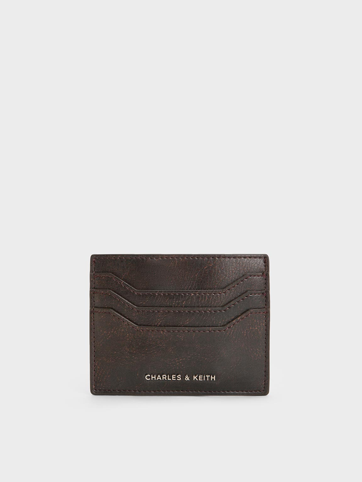 Dark Brown Multi-Slot Card Holder - CHARLES & KEITH CO