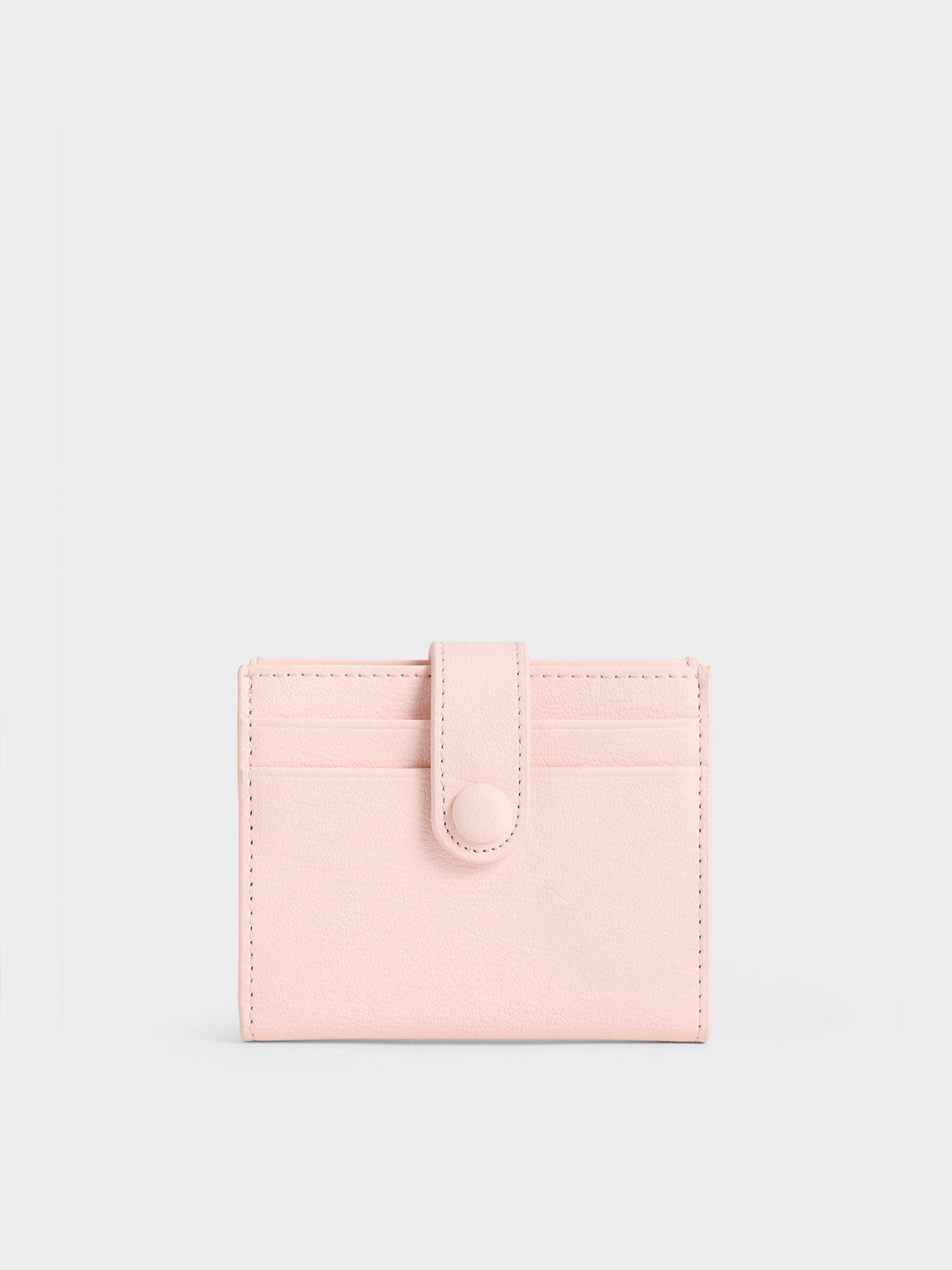 Light Pink Snap Button Card Holder - CHARLES & KEITH KR
